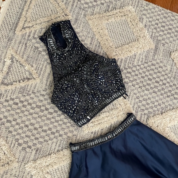 Splash | Dresses | Splash Prom Dress By Landa Navy Blue 2piece Formal ...